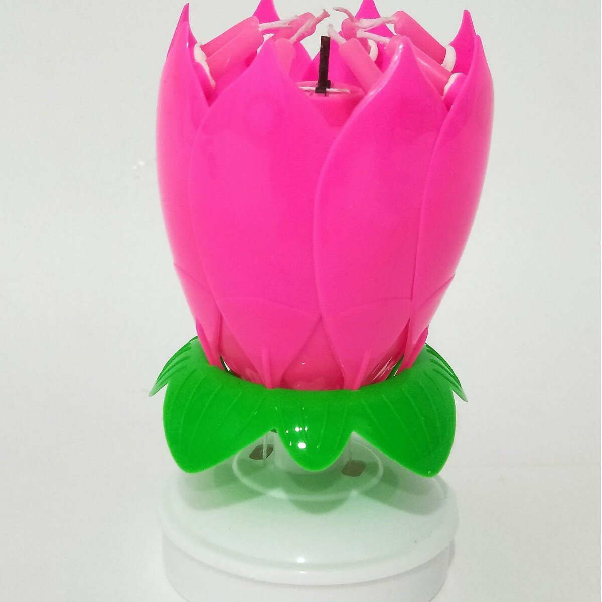 Электронная свеча на день рождения, лотос, двухслойная, вращающаяся, для создания атмосферы на празднике, креативная музыкальная свеча для украшения торта