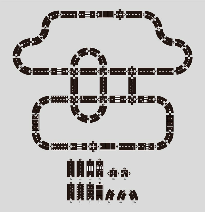 Детские строительные блоки в стиле Nordic INS из мягкого ПВХ, автомобильные трассы, раннее образование, развивающие игрушки, строительные блоки для малышей