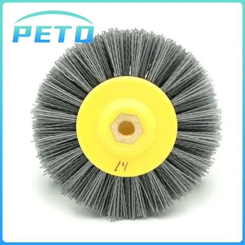 Нейлоновая щетка дисковая Д140 P120 ворс полимер абразив по дереву на УПМ УШМ (болгарка) для браширования и шлифовки (код 1-105)