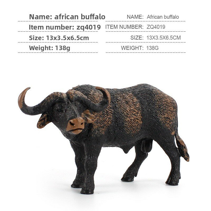 Африканский водяной буйвол 3d модель pvc игрушечный набор для детей обучение и наблюдение за дикой природой водяной буйвол