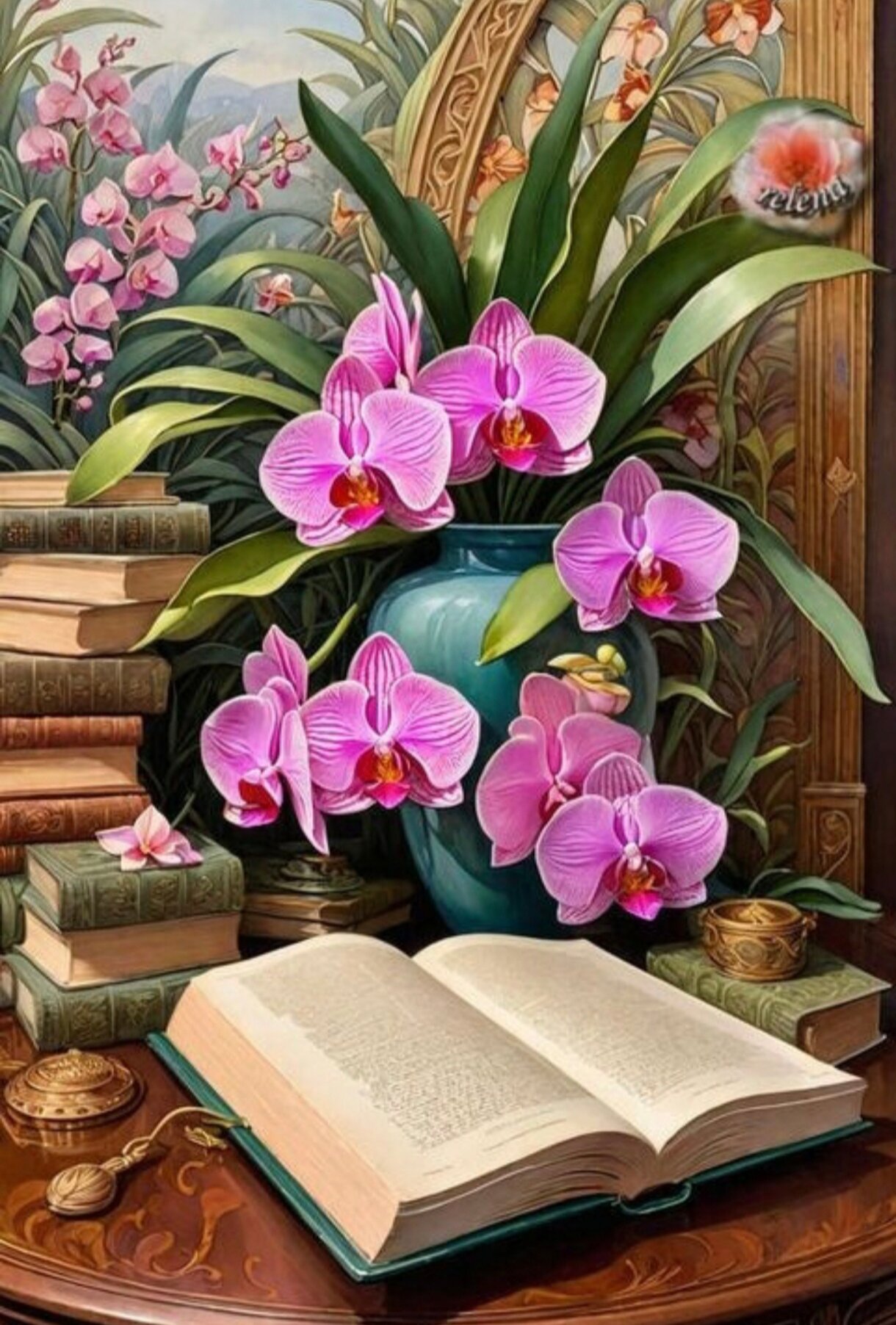 Алмазная мозаика Картина на подрамнике "Орхидеи" 40х50