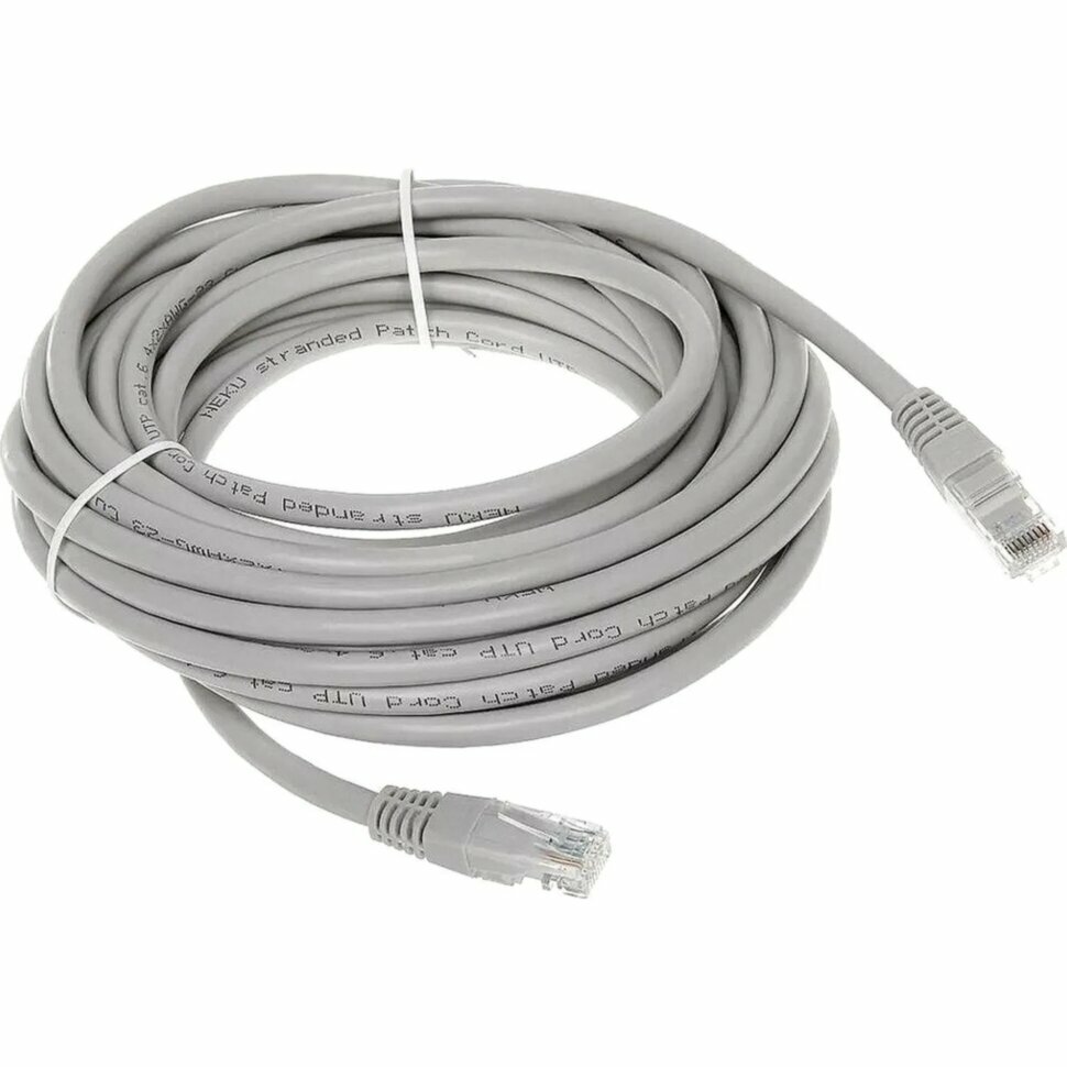 Патч-корд ExeGate UTP-RJ45-RJ45-5e-5M-GY, cat.5e, 5м, серый 