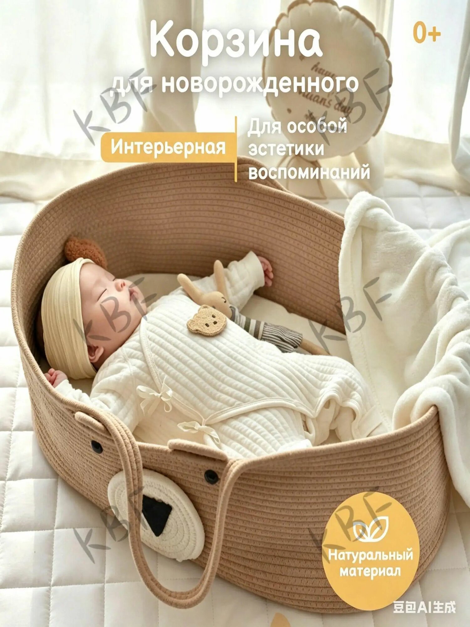 Люлька плетеная корзина для новорожденных