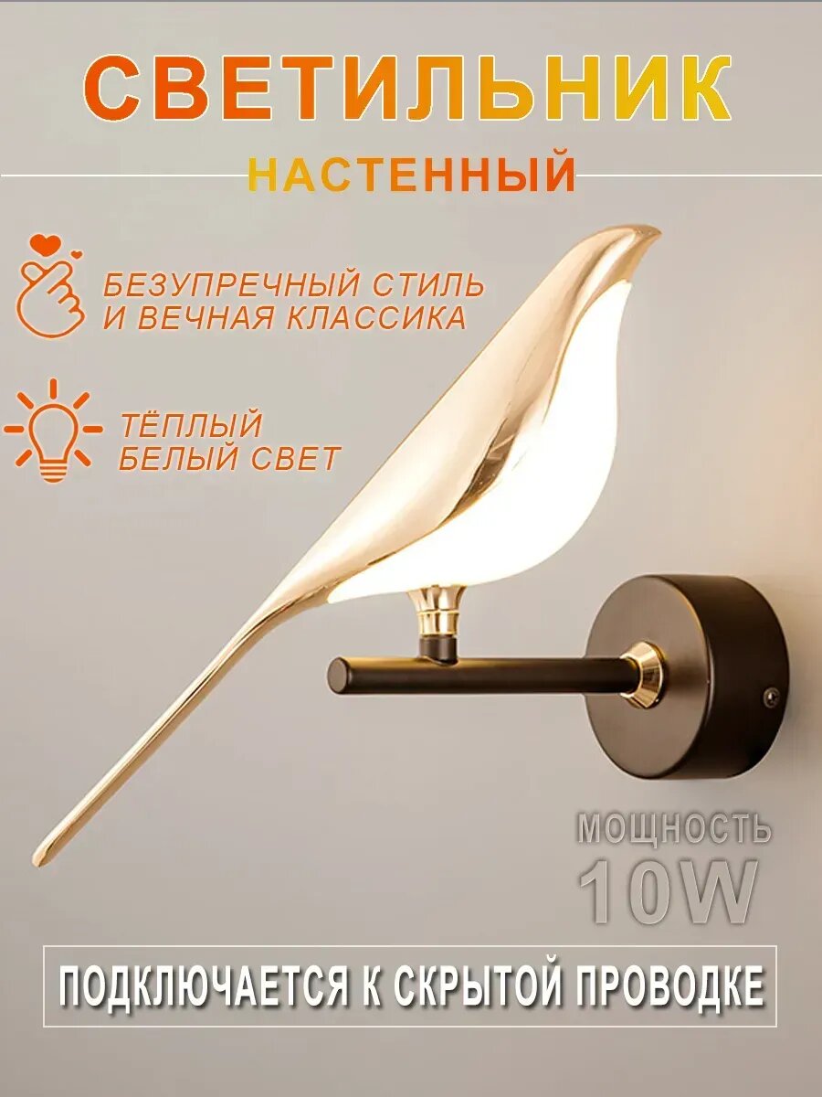 Настенный светодиодный, теплый свет