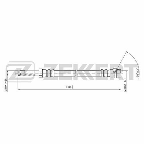Шланг тормозной ZEKKERT bs9201 для Mercedes SPRINTER 901, 902,903,904,906,909; VW LT 2835 II 2DB II,