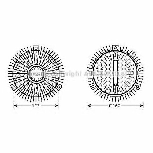 Вискомуфта вентилятора радиатора Ava BWC327 для BMW 3 серия E46, 5 серия E39, 7 серия E38, X5 E53