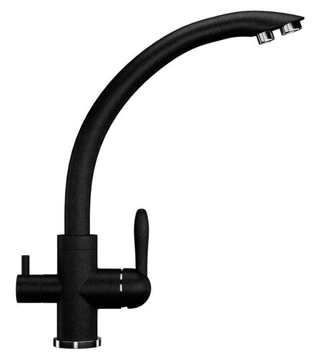 Смеситель для кухни Ulgran U-017, латунь, цвет Черный