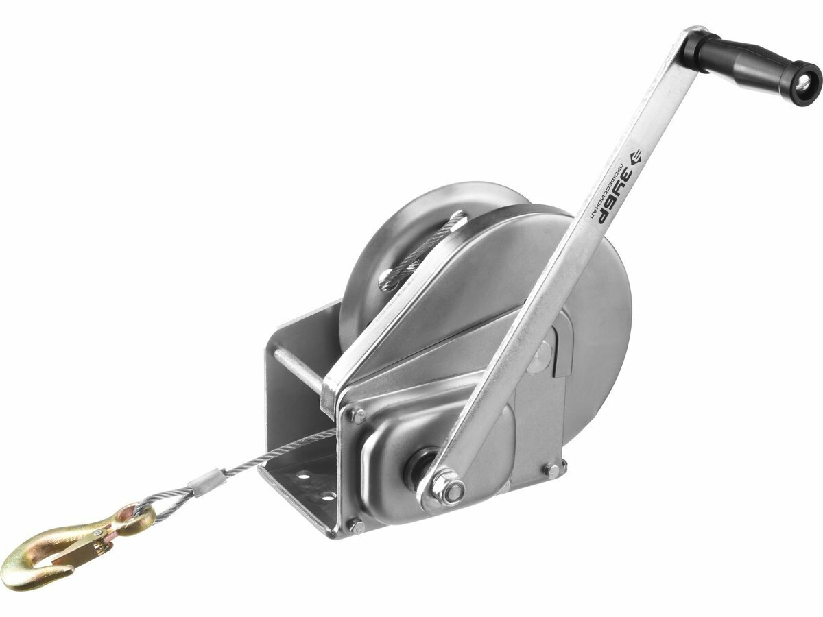 Тросовая барабанная подъемная лебедка 900 кг 8 м Зубр профессионал 43117-0.9