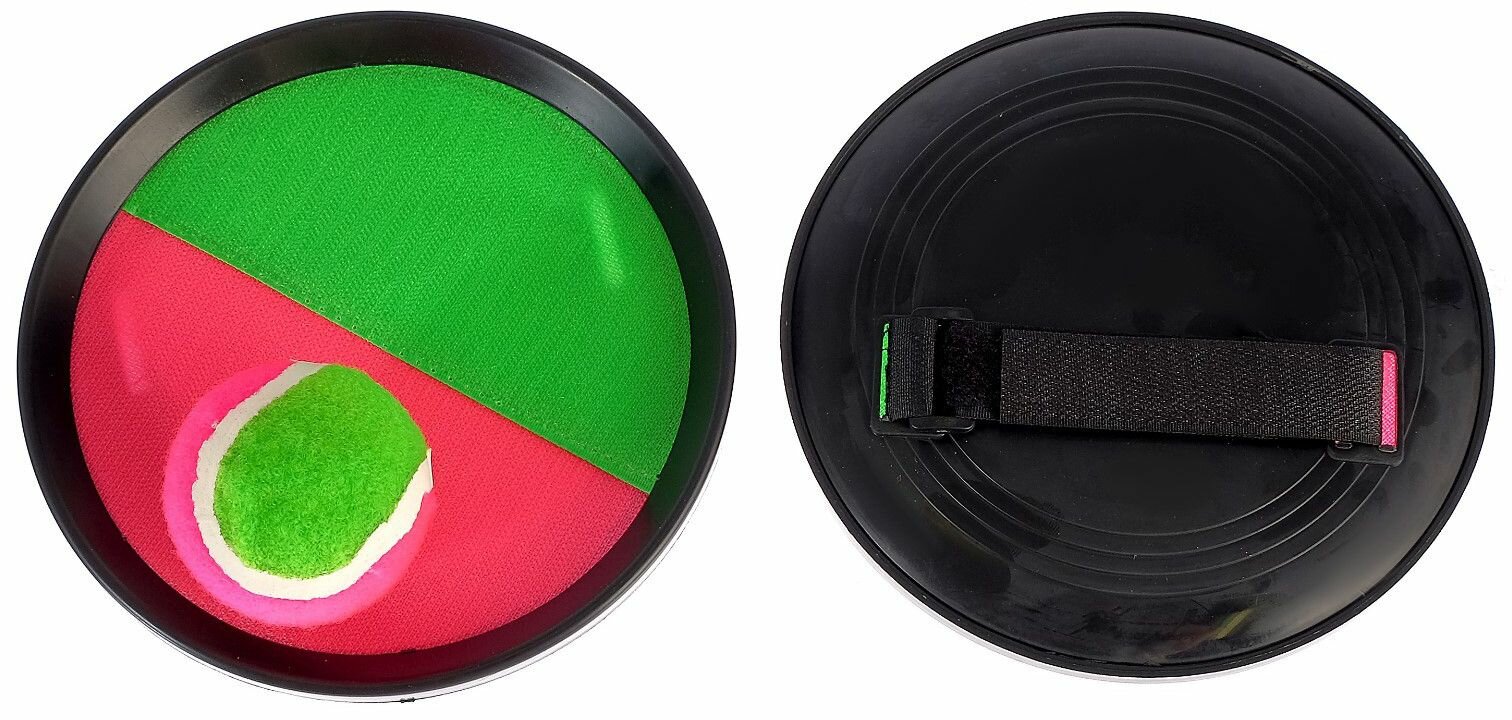 Мячеловка "Поймай мяч" на липучках, подвижная детская игра на развитие ловкости и координации движений, диаметр 18,5 см