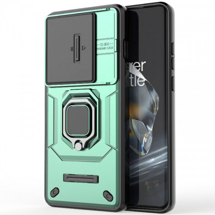 Transformer Ring Holder Противоударный чехол с кольцом и шторкой камеры для OnePlus 12