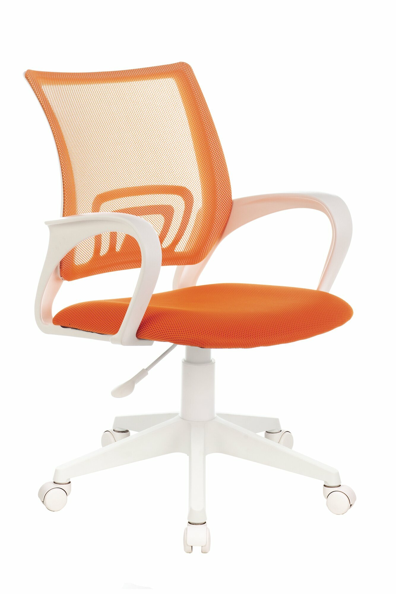 Кресло компьютерное Бюрократ CH-W695NLT/OR/TW-961 оранжевый/белый , сетка/ткань, крестовина пластик