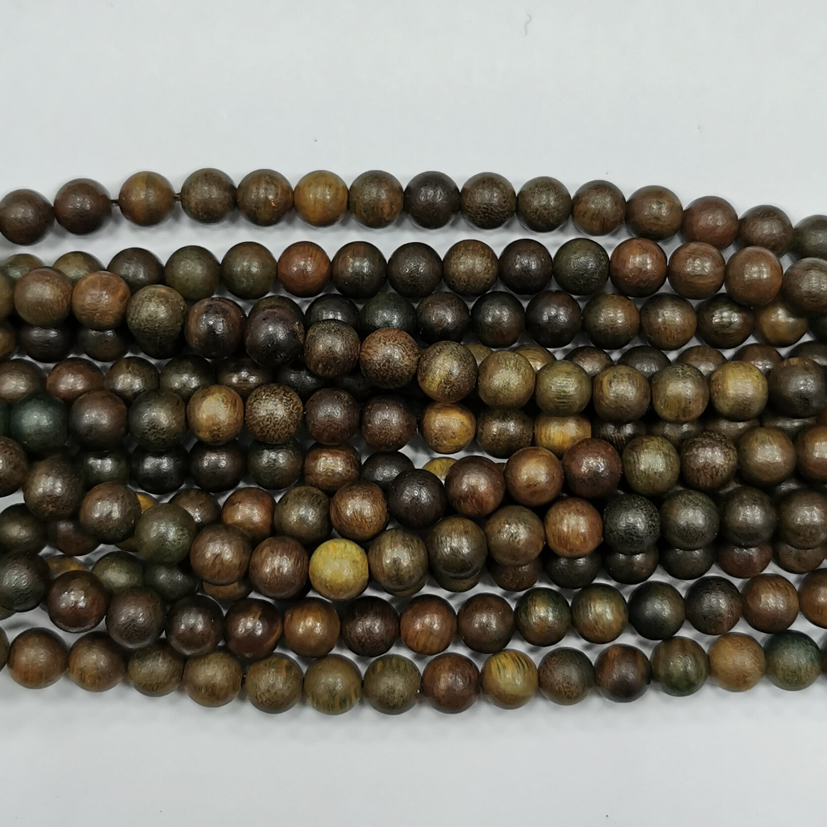 Бусина деревянная, 6-7мм, сандал, 65 шт, низка