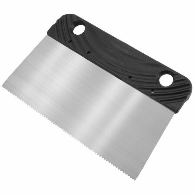 Шпатель зубчатый для нанесения клея DECOR нержавеющая сталь 200мм зуб 2мм, арт.316-8200