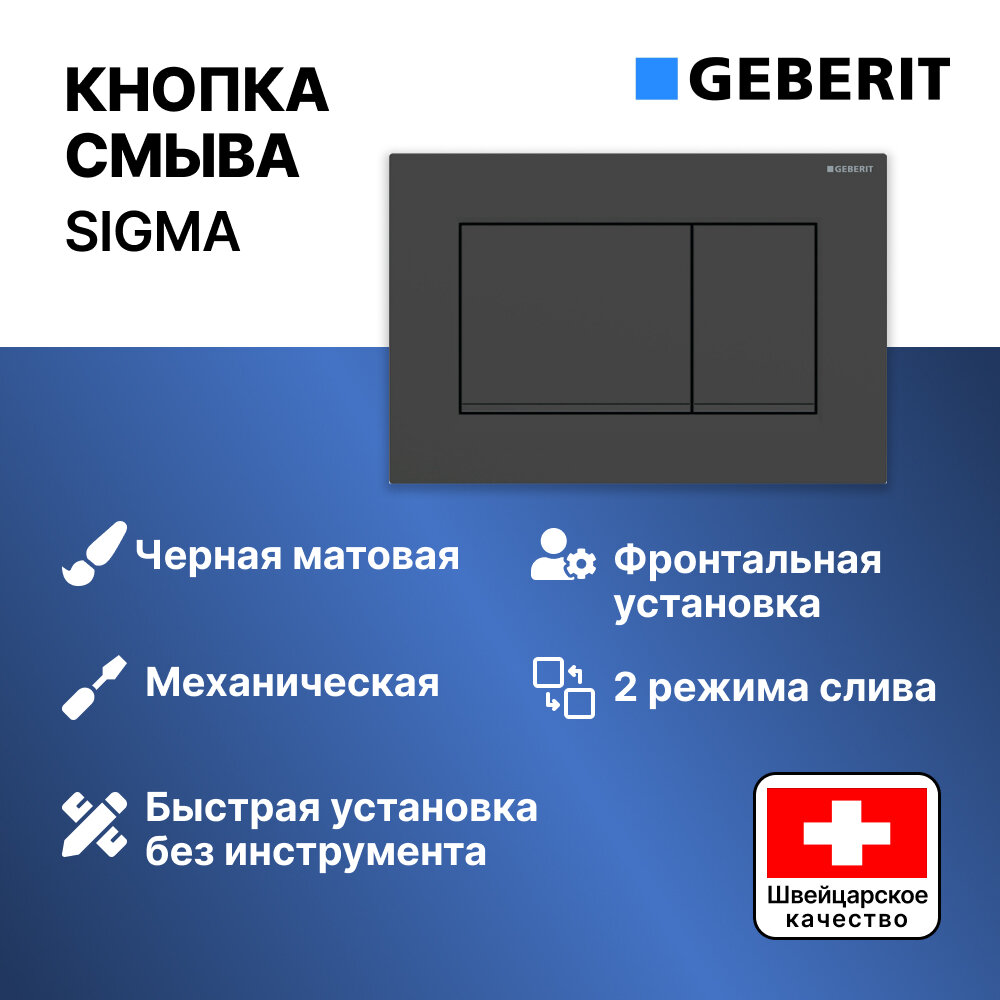 Кнопка смыва Geberit Sigma 30 115.883.16.1 черная, для инсталляции