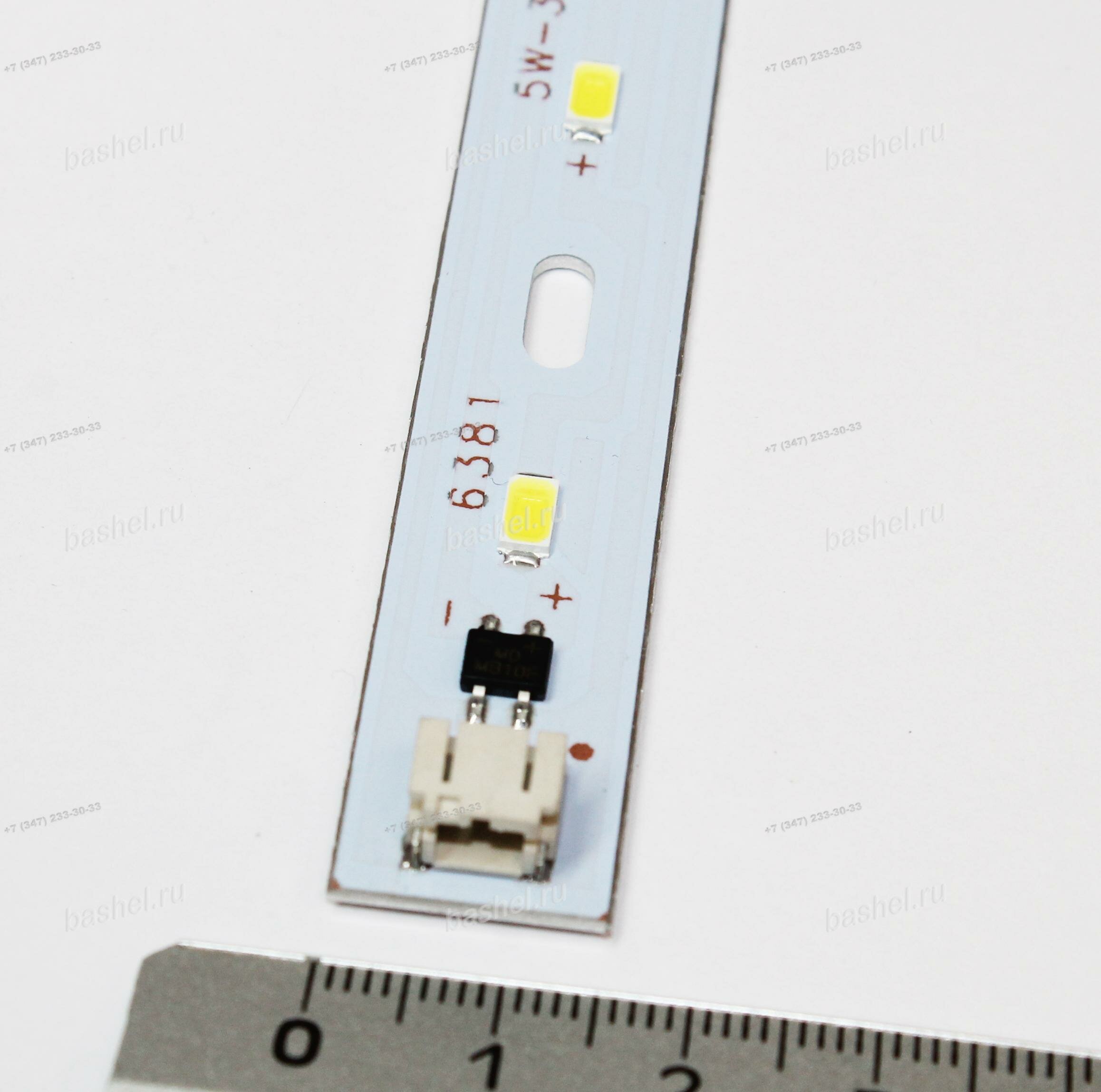 Line-220-5730-10SMD-W 430Lm 5W 6000k White (350x15mm, 220V, прямого подключения) [86], Линейка светодиодная