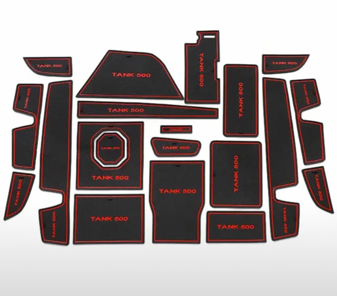 Комплект силиконовых ковриков в салон Tank 500 / Танк 500 2023-2024 г. в red