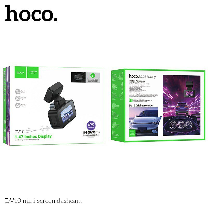 Видеорегистратор Hoco DV10, с мини-экраном 1,47", цвет черный