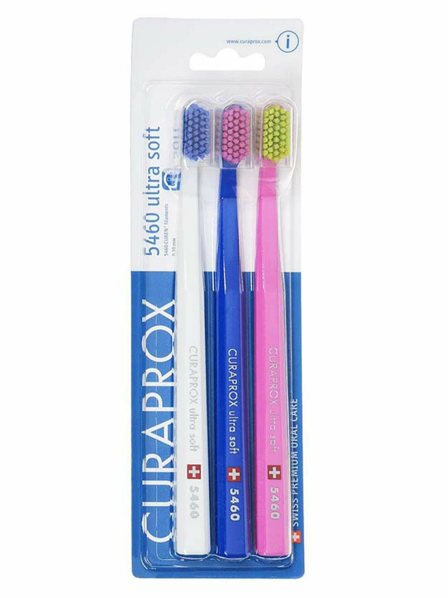Набор зубных щеток CS 5460/3 (белый-синий-розовый) "ultrasoft", d 0,10 мм (3 шт.)