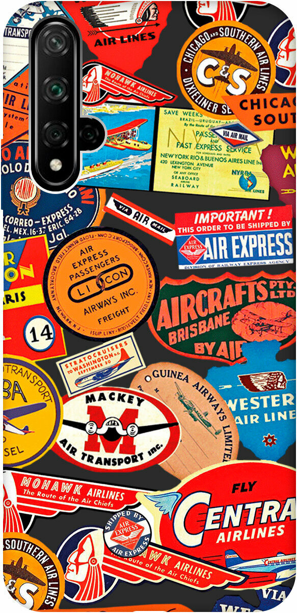 Матовый чехол US Aviation для Honor 20 / Huawei Nova 5T / Хонор 20 / Хуавей Нова 5Т с 3D эффектом черный