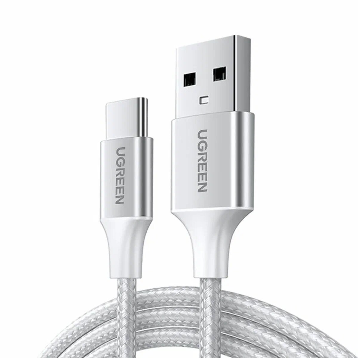 Кабель UGREEN US288 (60132) USB-A 2.0 to USB-C Cable Nickel Plating Aluminum Braid. Длина: 1,5м. Цвет: серебристый
