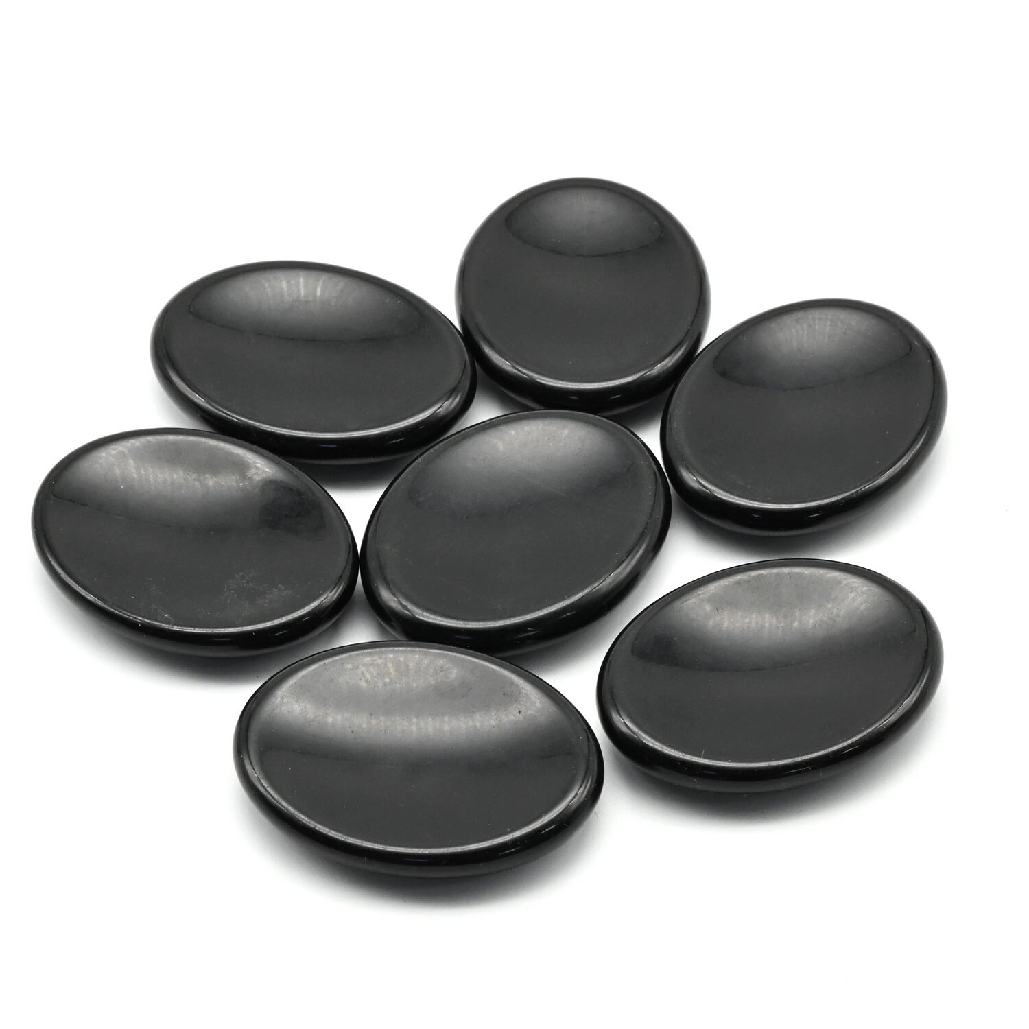 Галька из обсидиана, овал "Тревожные камни" 44*34*7мм .