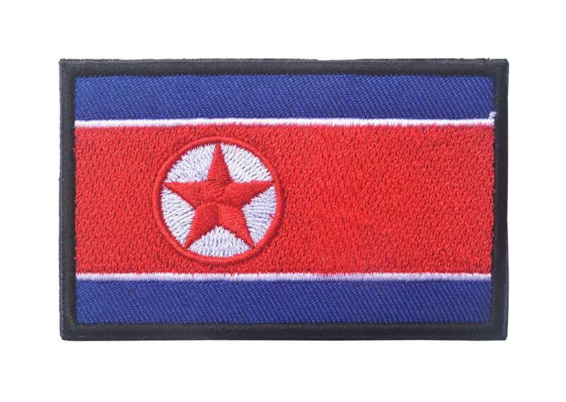 Нашивка флаг Северной Кореи, красная, DPRK Black