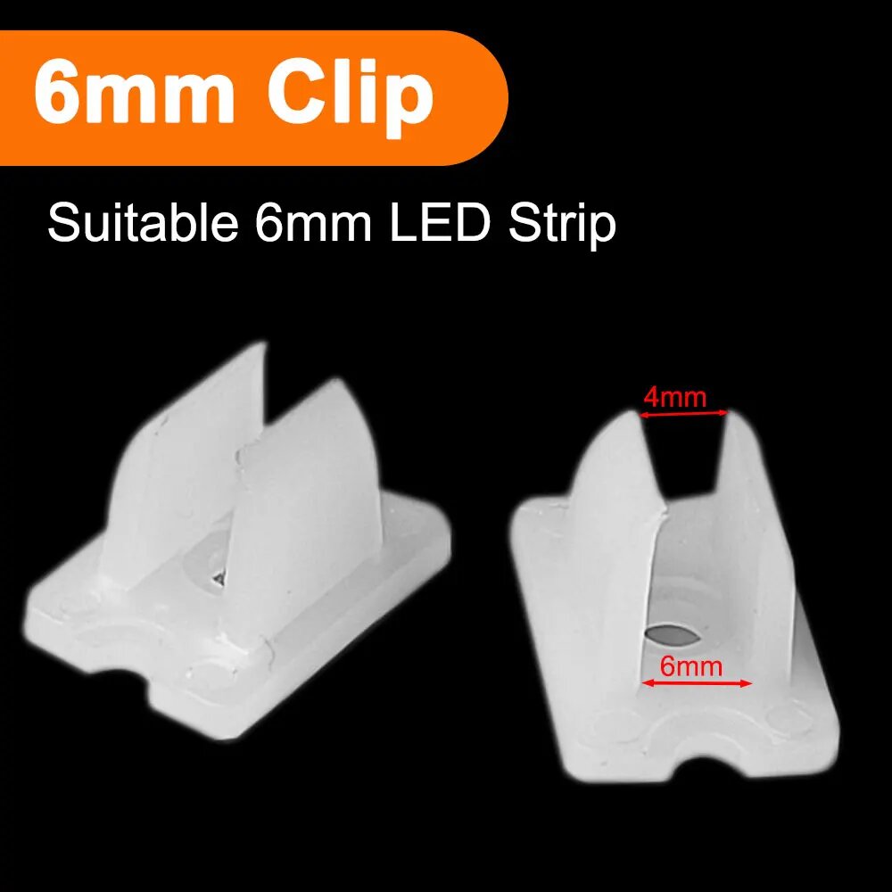 Пластиковые зажимы для светодиодной ленты 6-15 мм 20pcs, 6mm Clip