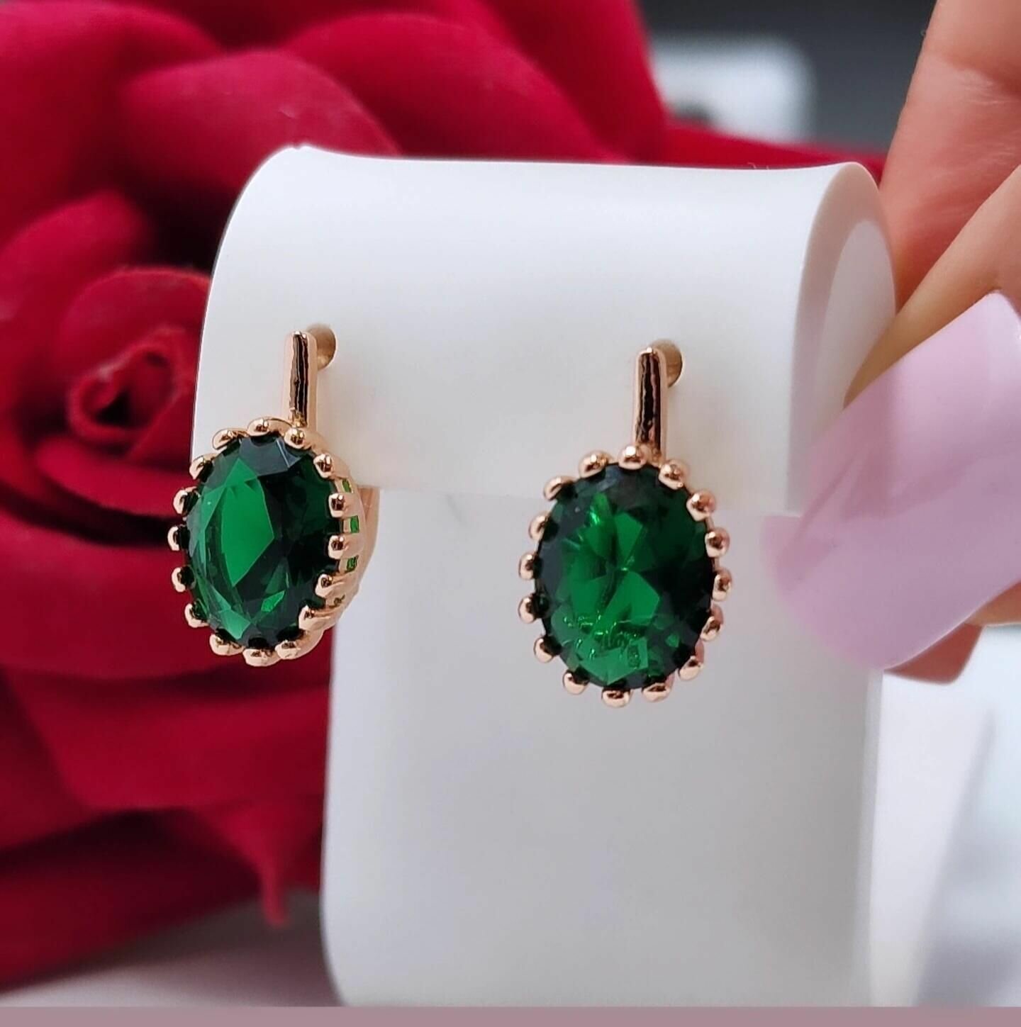 Серьги, фианит, искусственный камень