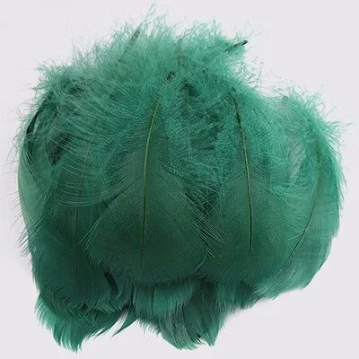 Гусиные перья для рукоделия 100 шт. Изумрудный, 4-8cm 100pcs, dark green