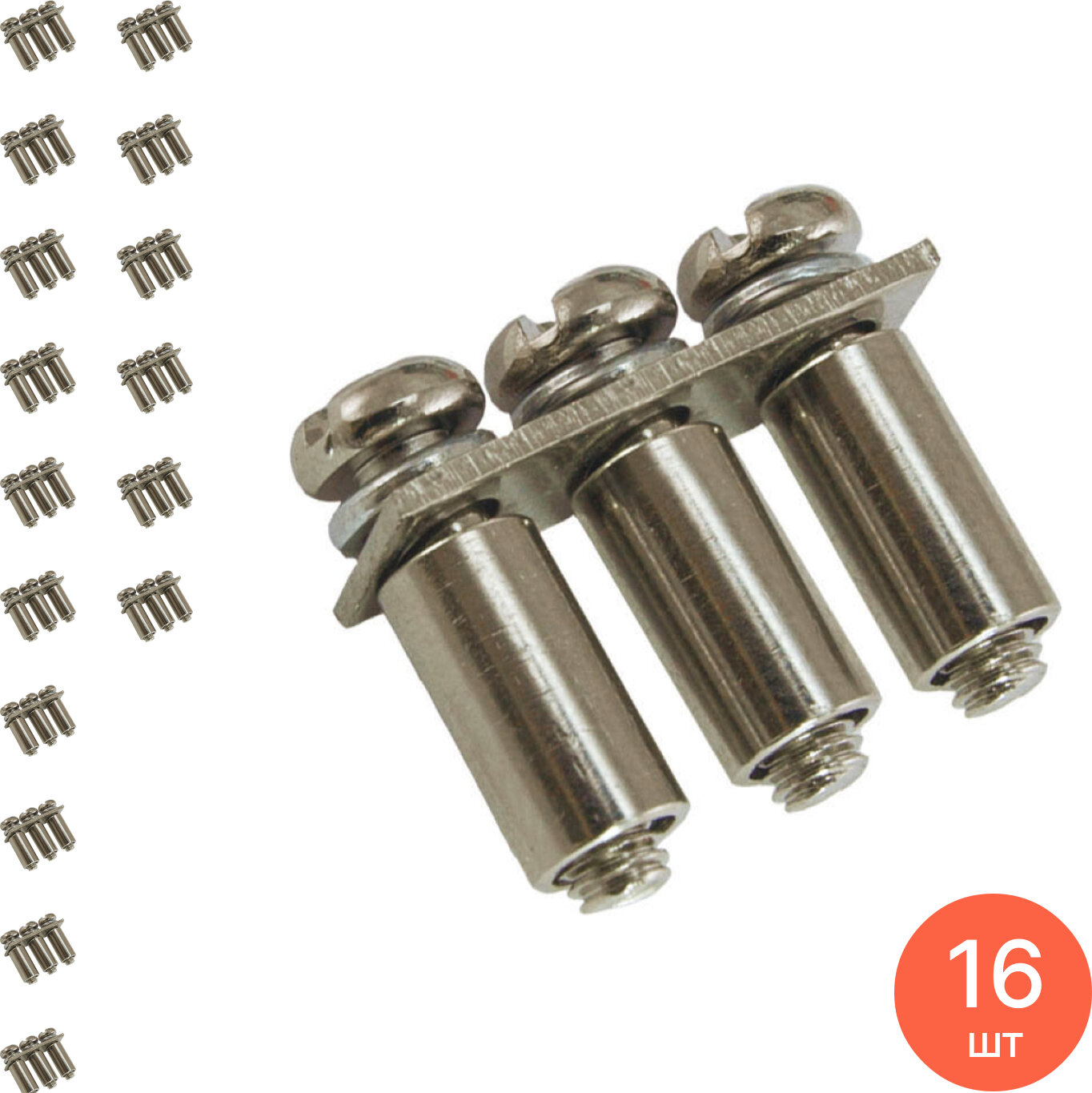 Перемычка для клеммной колодки TDM Electric / ТДМ Электрик для ЗНИ-4мм2, центральная, металл, 3PIN, 32А, IP20 / электрика (комплект из 16 шт)