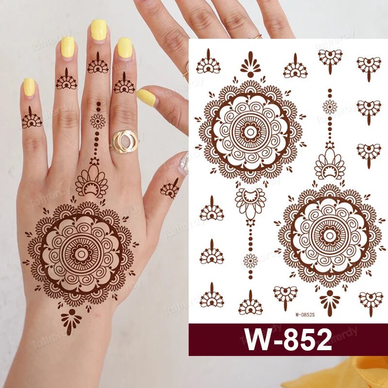 Временная татуировка хной Tattrendy белая w852