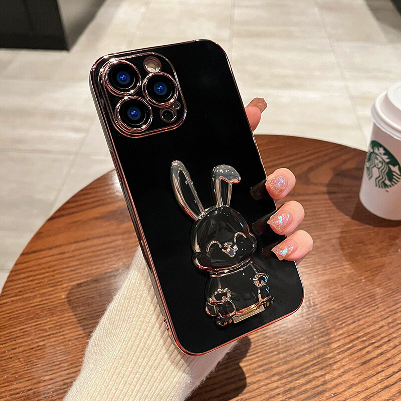 Чехол Colorful Roses "Rabbit", силикон, гальваническое покрытие