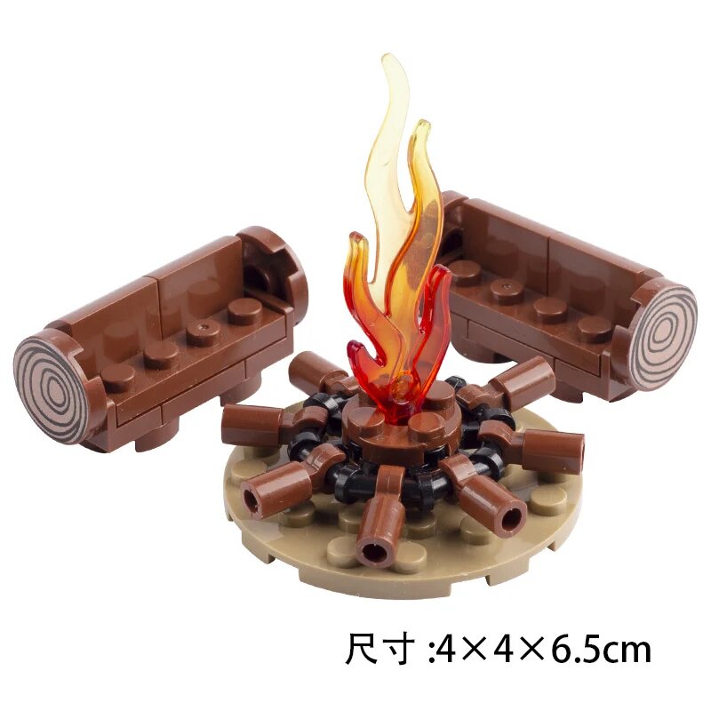 Конструктор костер из дерева, коричневый, BRICKPANDA K054