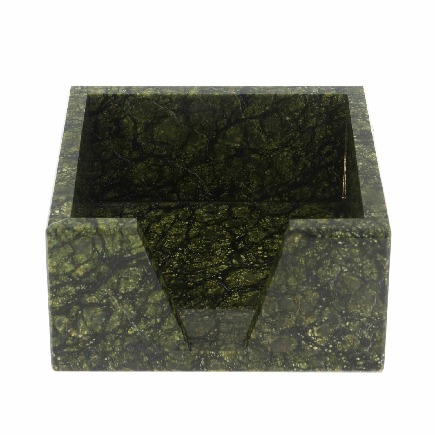 Лоток для бумаг "Кубарик" из светлого змеевика 11х11х5,5 см 122857