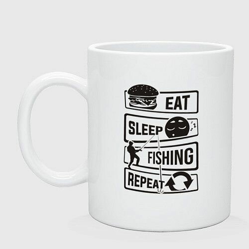 Eat sleep fishing repeat Керамическая кружка