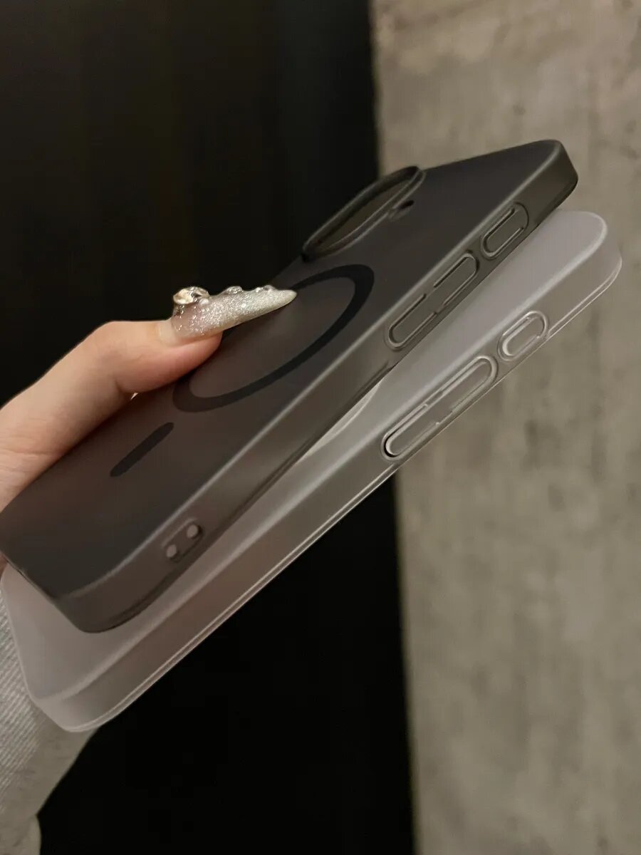 Чехол О'кейси, для iPhone 16, MagSafe, силиконовый, чёрный/прозрачный — фото 1