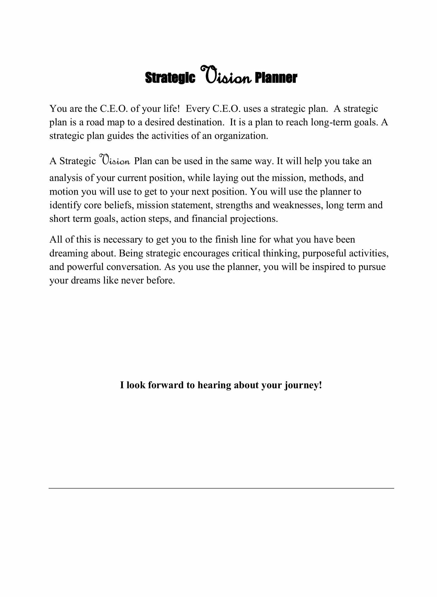 The Strategic Vision Planner — фото 1