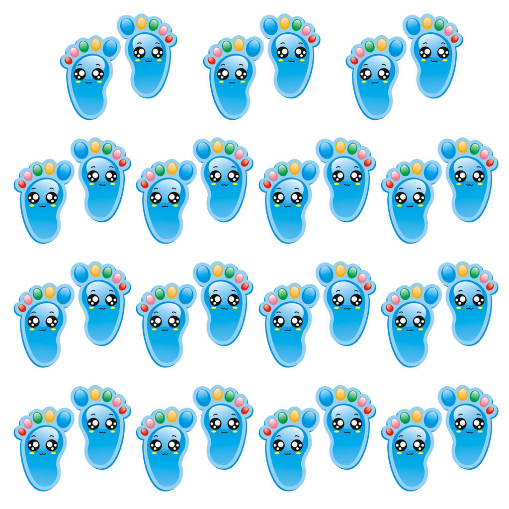 15 пар, украшение эскалатора в детском саду, сад раннего развития, милые маленькие отпечатки ног, наклейки на пол в ванной-синие