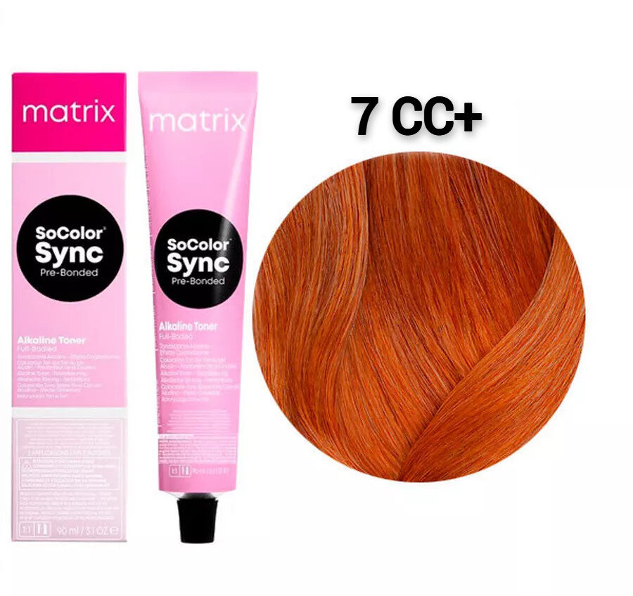 Matrix SoColor Sync краска для волос, 7CC+ блондин глубокий медный+, 90 мл