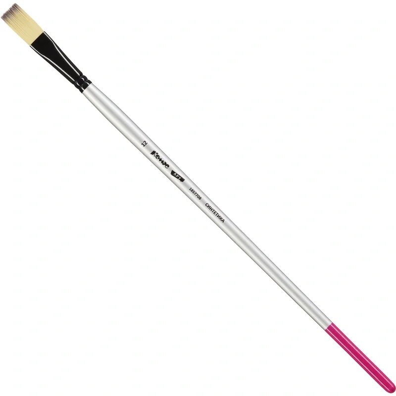 Кисть художественная Комус Арт плоская синтетика №12, 1857708