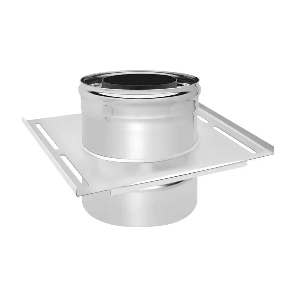 Площадка монтажная Нержавейка+Нержавейка для дымохода (AISI 430/0,8мм) (115х200)