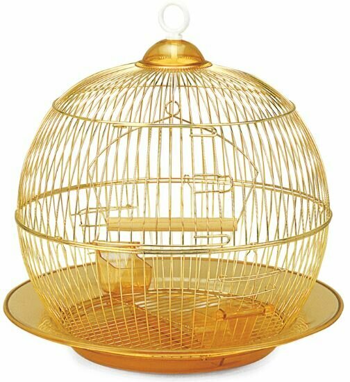 Triol Клетка для птиц круглая, золото, d35*33см (350G) 1 кг