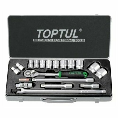 Набор головок 1/2 10-32мм 18предм. 6гр. метал. кейс TOPTUL (GCAD1802) Toptul GCAD1802
