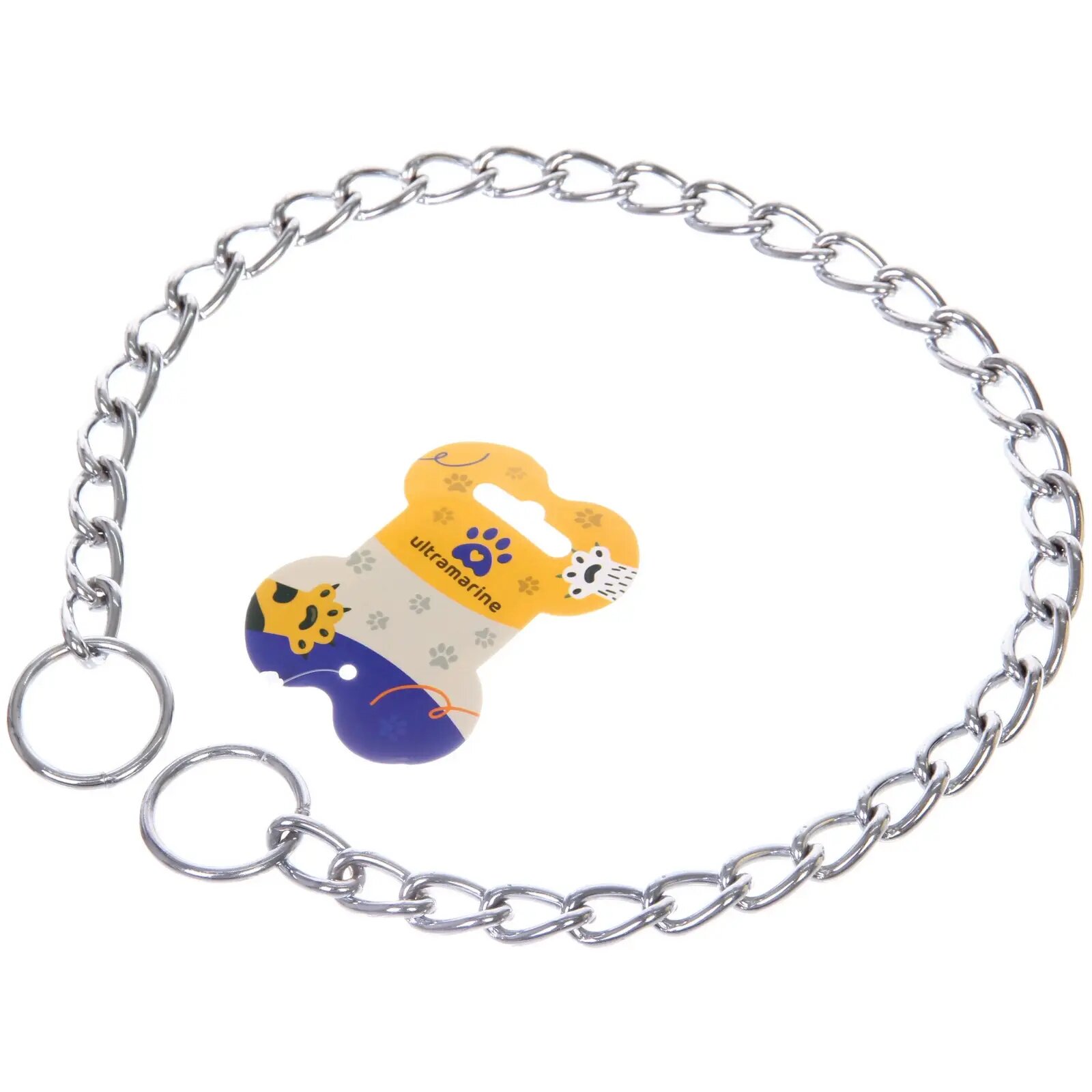 Цепь-удавка для собак «Бро - это сила!», 4мм/65см, серебристая, надежная