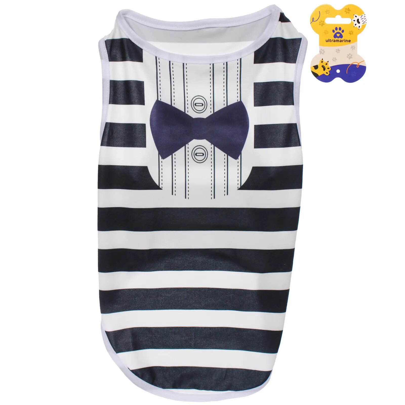 Майка для собак мелких пород 'БРО на стиле', XL, черно-белая полоска, полиэстер