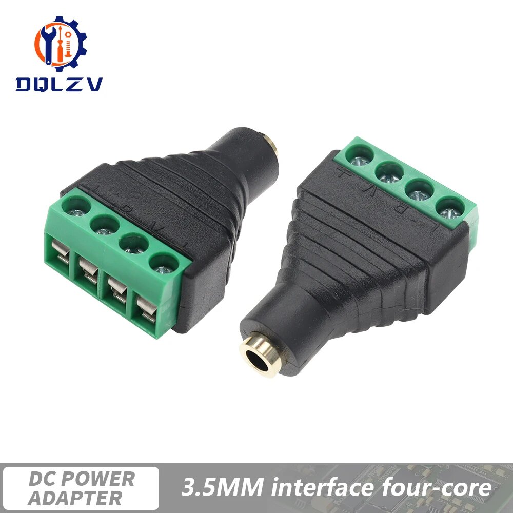 3.5 Jack Connector Stereo Adapter 3.5mm Audio Mono Channel Plug To Screw Terminal Audio Mono Channel Plug