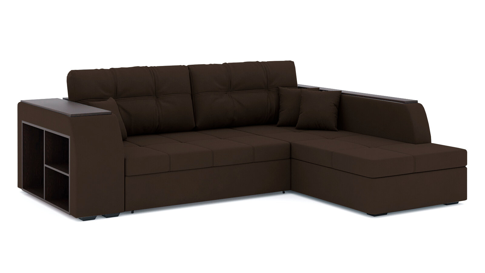 Угловой диван "Брюссель", механизм дельфин, велюр Зара Браун 20