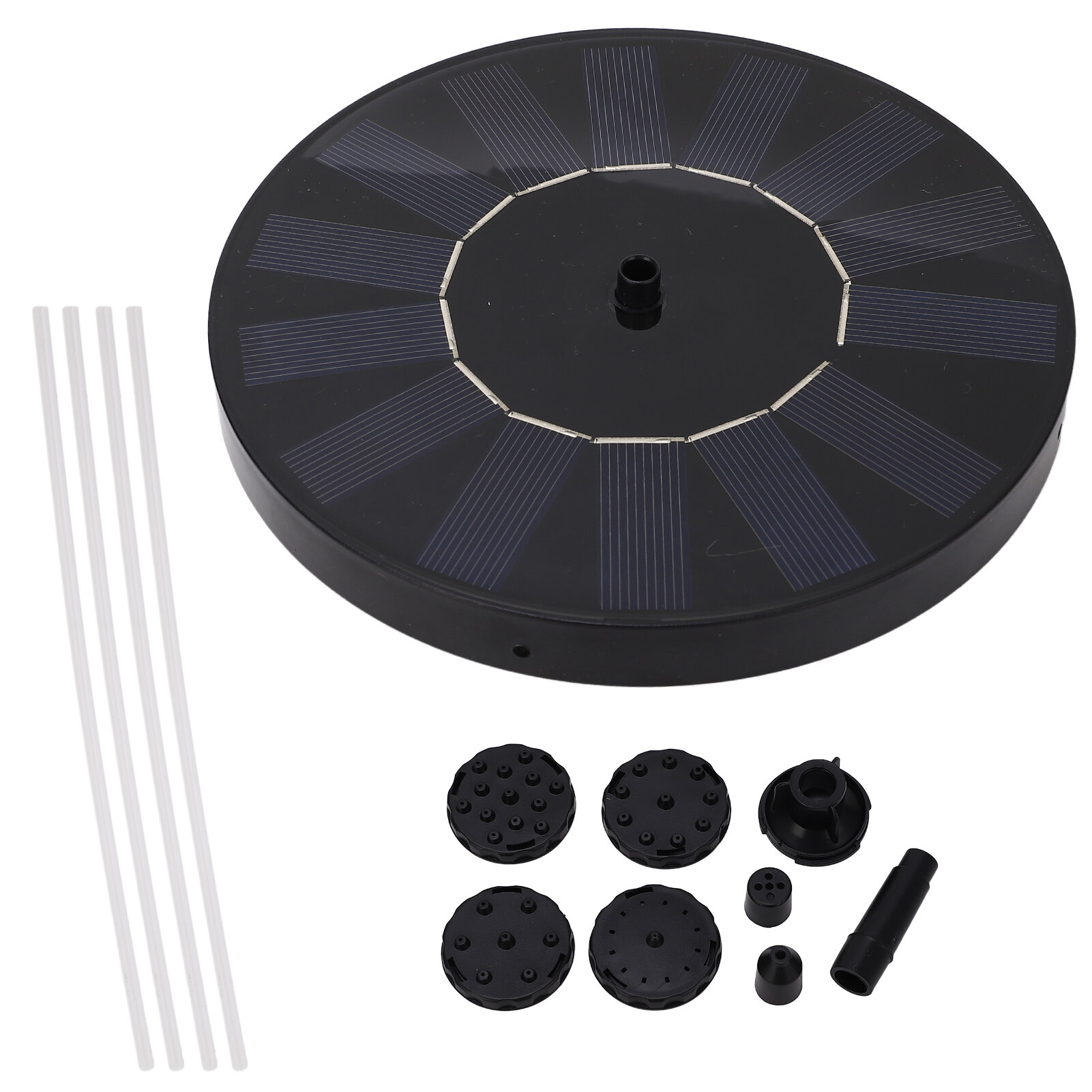 Солнечный фонтанный насос 7 В 1,5 Вт с 6 насадками, распылитель воды для сада, бассейна, аквариума.