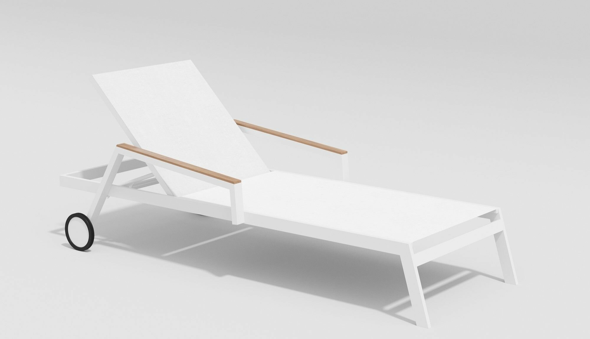 Шезлонг Gardenini Sogno каркас белый/текстилен белый Размеры: Высота 460мм Глубина 2150мм Ширина 750мм