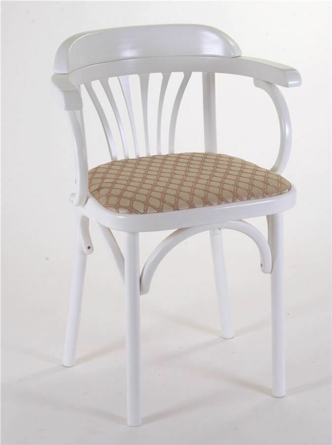 Стул RB Венский мягкий Эмаль белая/Ткань 1 beige Размеры: Высота 750мм Глубина 520мм Ширина 460мм